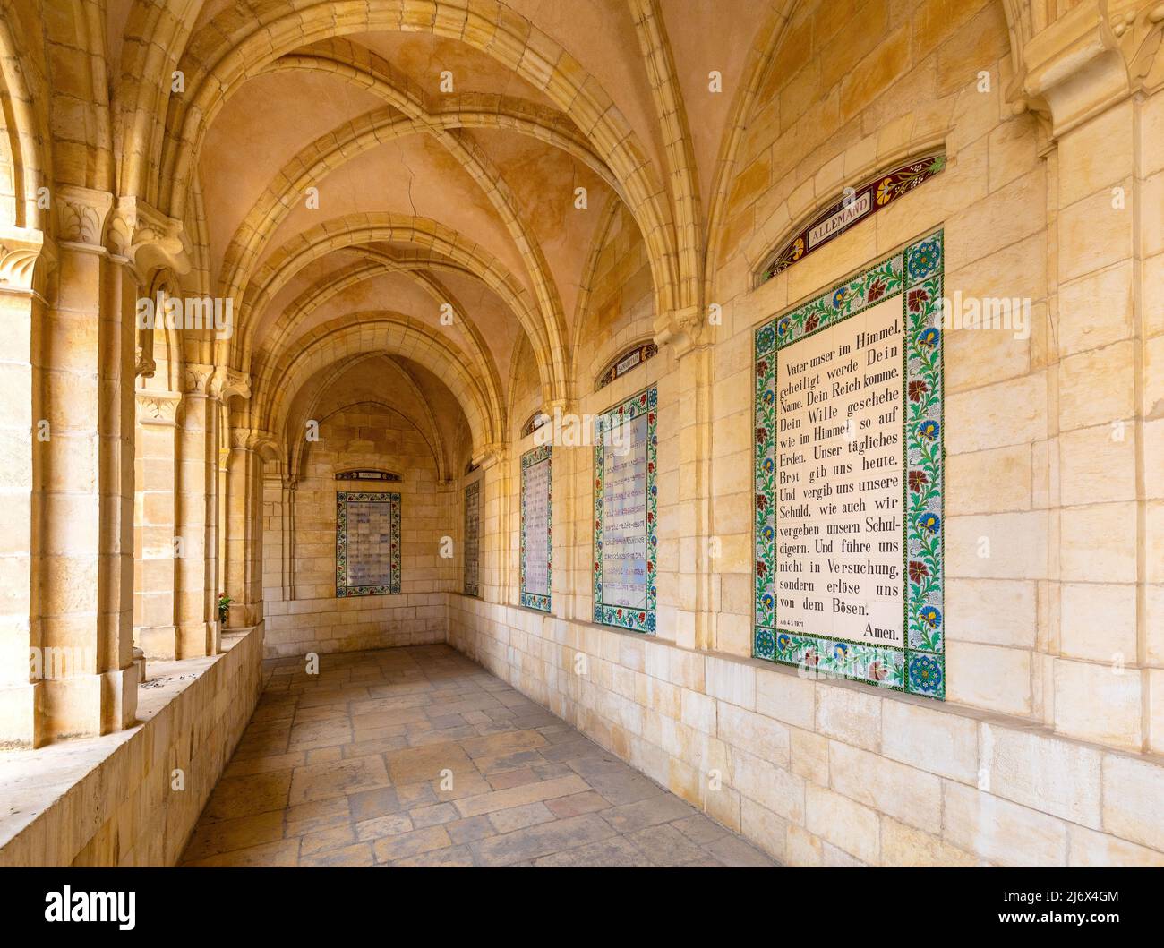 Jerusalem, Israel - October 13, 2017: Cloisters and shrines of Church ...
