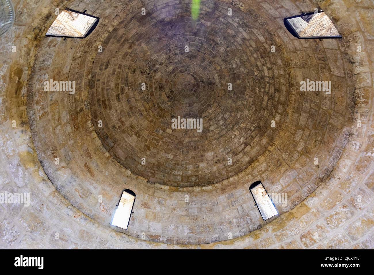 Jerusalem, Israel - October 13, 2017: Chapel of the Ascension aedicule ...