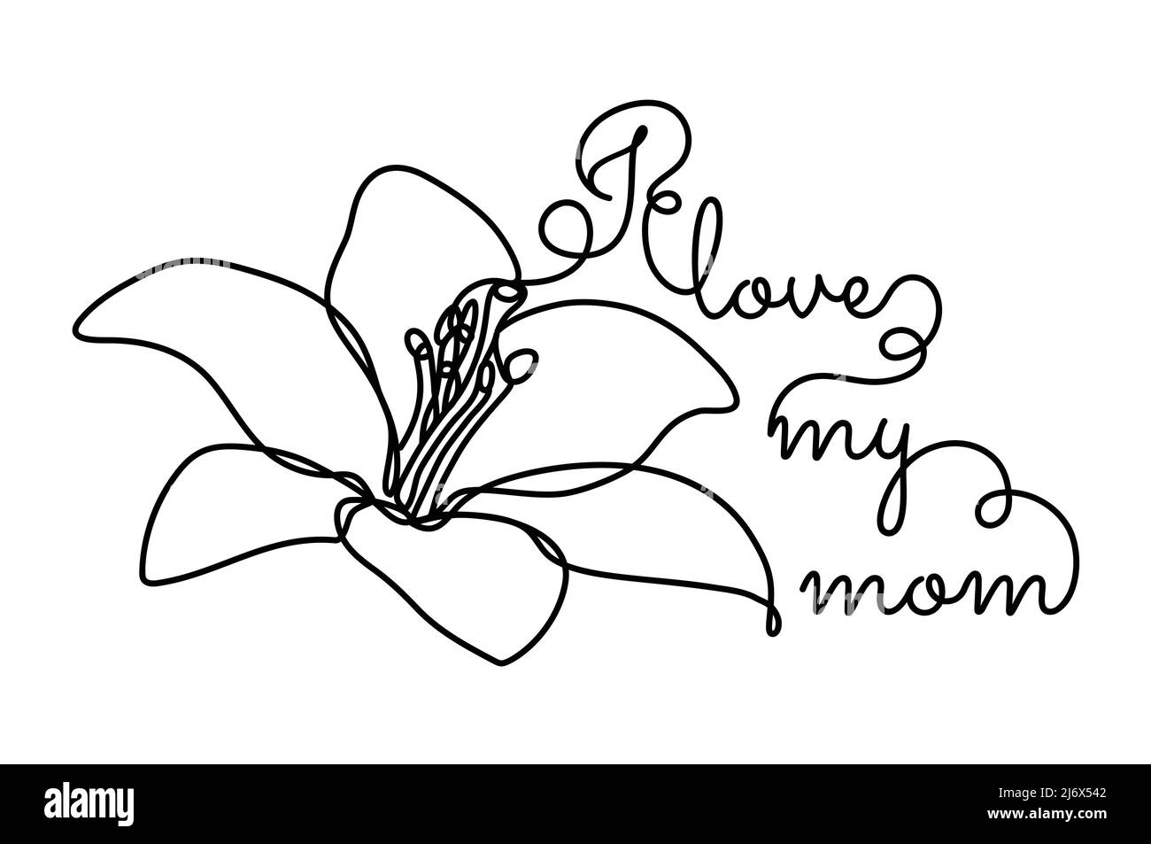 Abstract flower in a modern one line style Stock Vector Image & Art - Alamy
