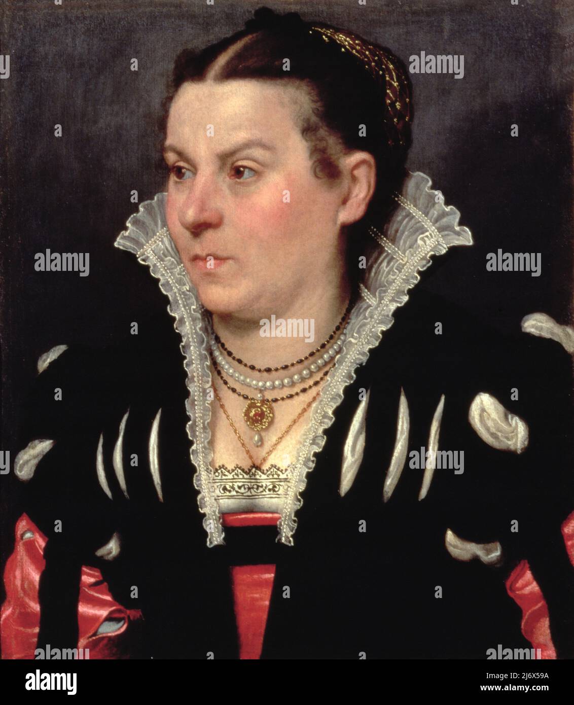 Portrait lady moroni giovanni battista c 1525 79 hi-res stock ...