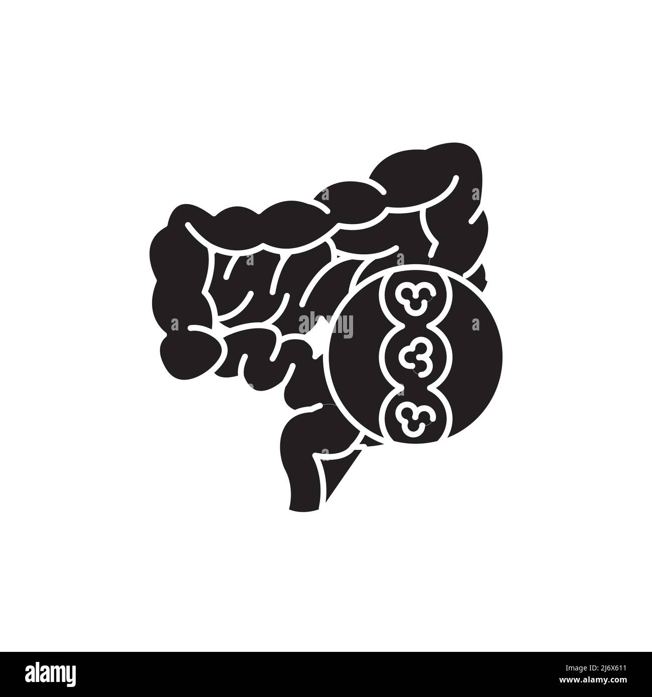 Intestines hurts color line icon. Human diseases. Pictogram for web ...