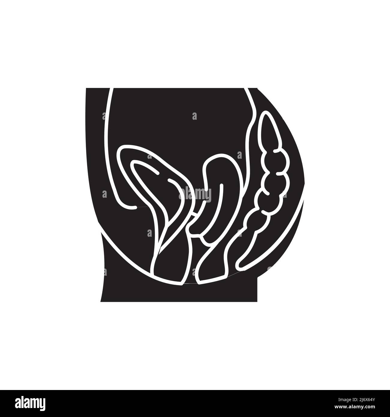 Organ prolapse color line icon. Human diseases. Pictogram for web page ...