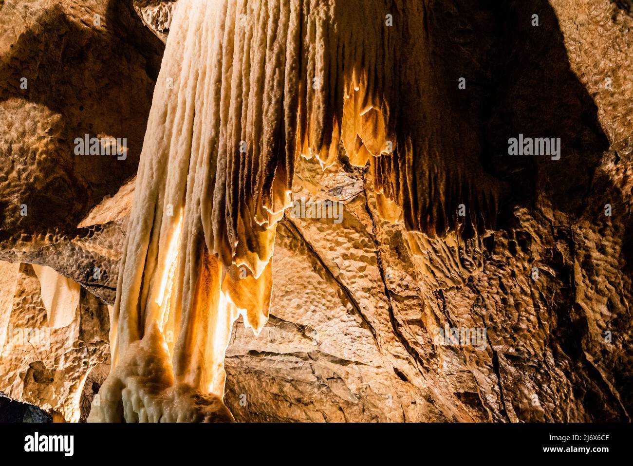 Stalactite decoration of Punkva Caves Stock Photo - Alamy