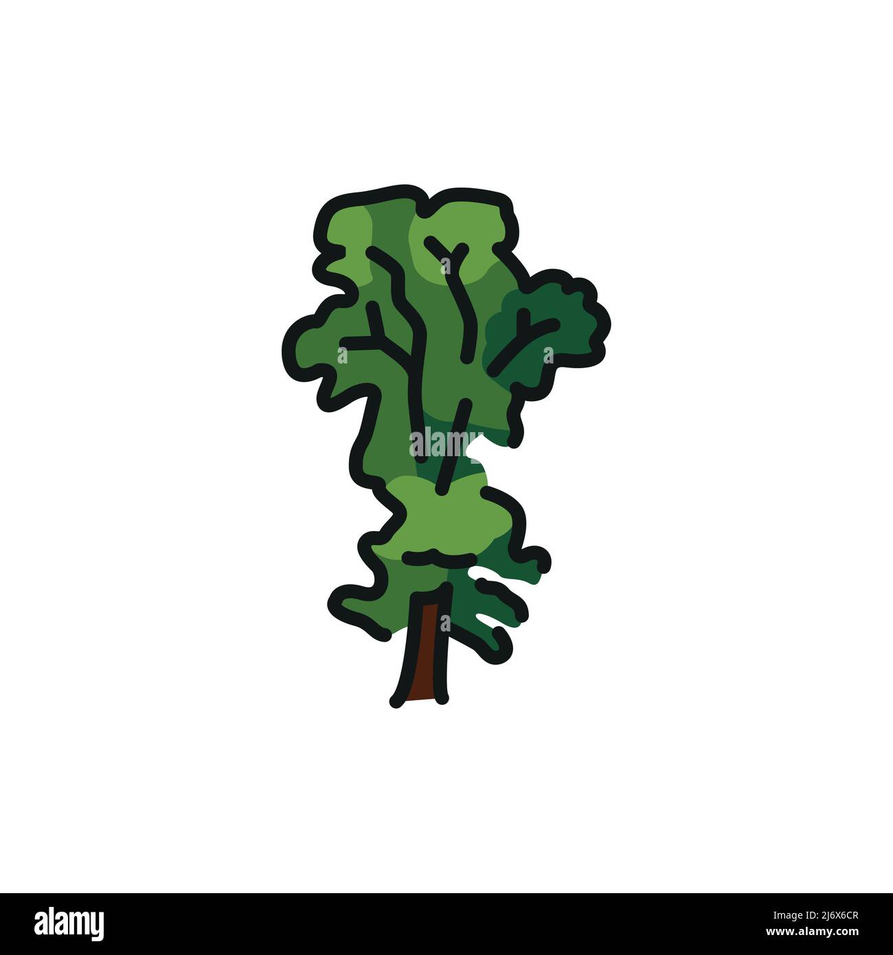 Elm tree color line icon. Pictogram for web page, mobile app, promo ...