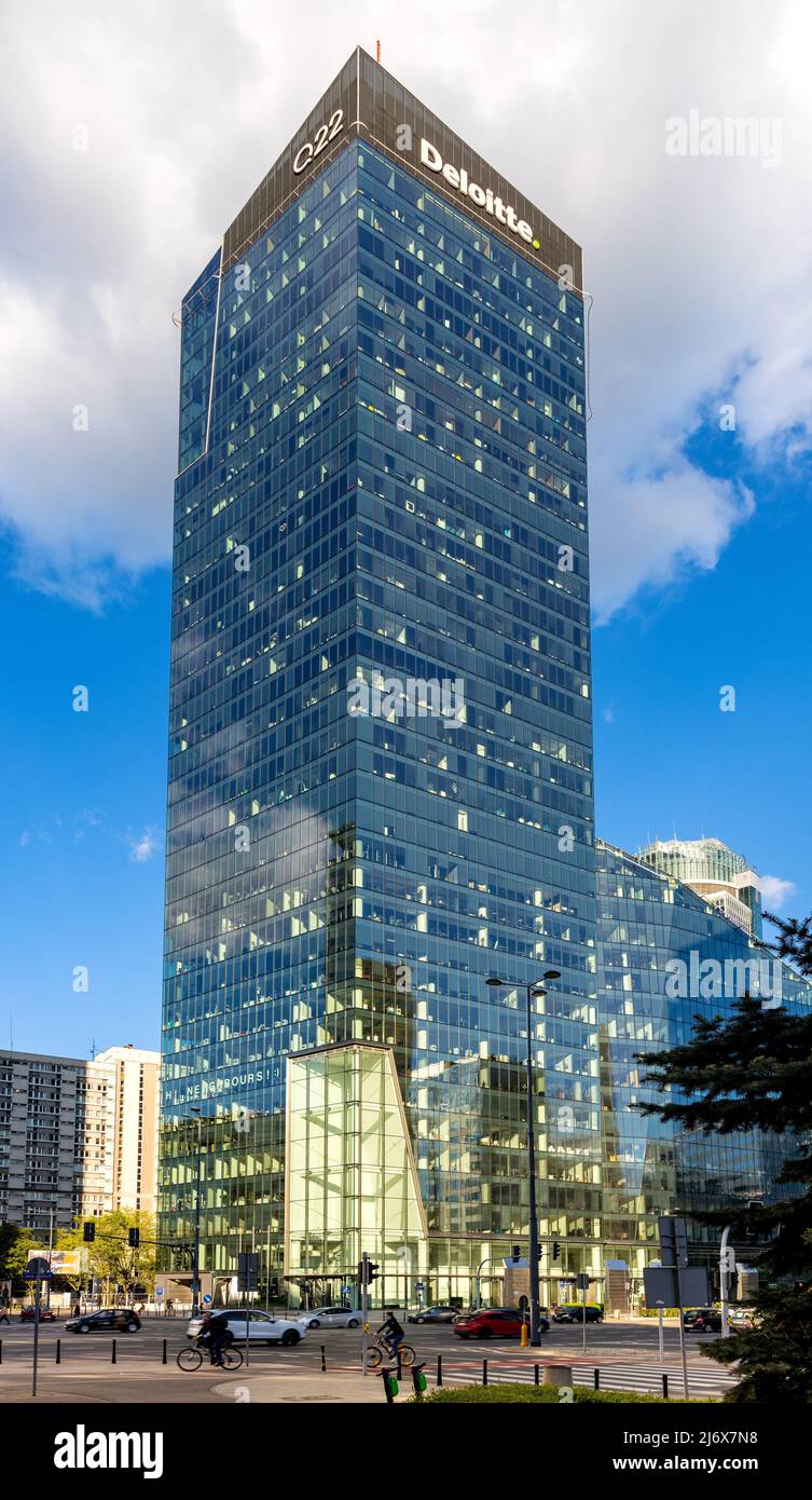Warsaw, Poland - May 22, 2020: Panorama of Srodmiescie and Wola ...
