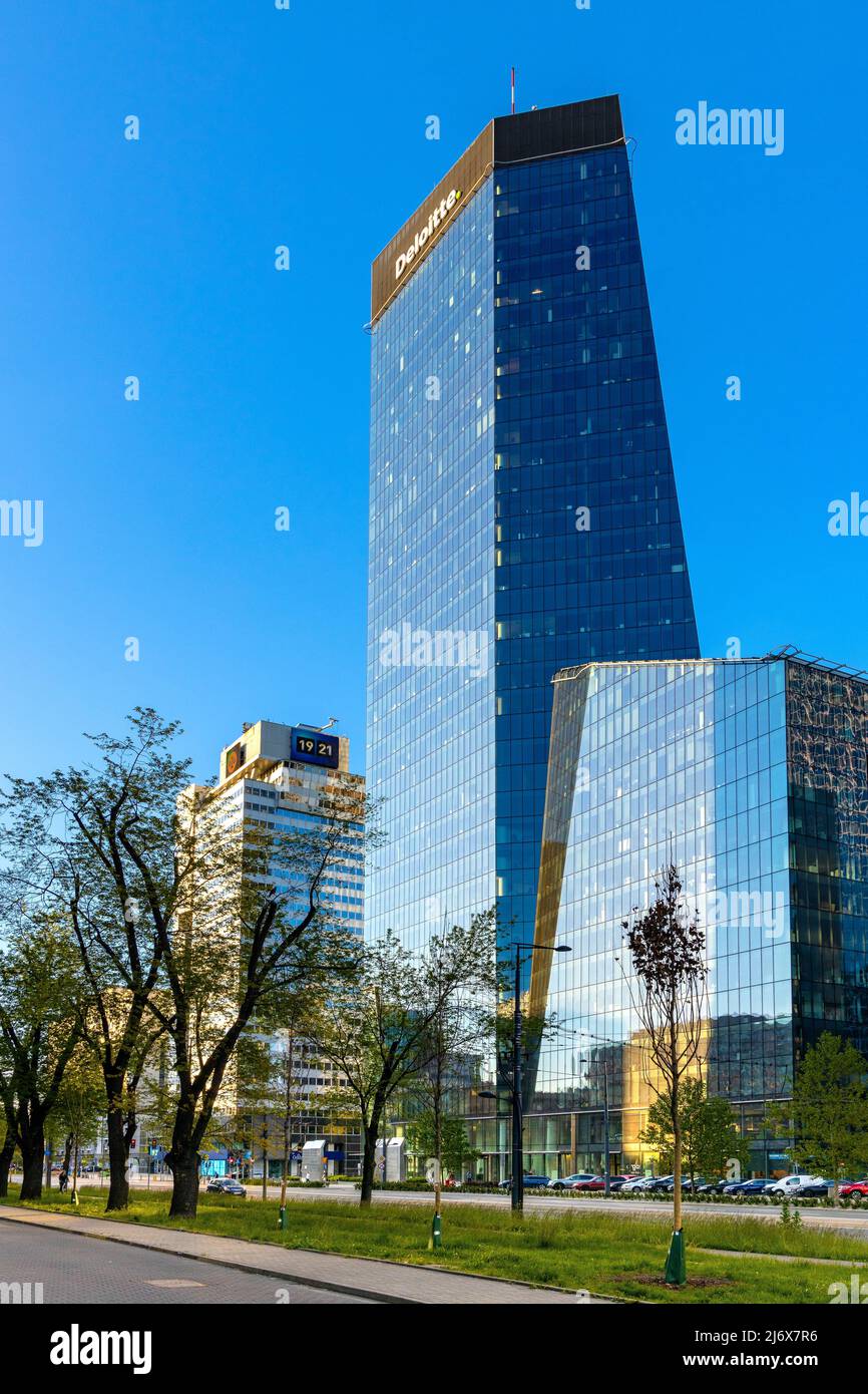 Warsaw, Poland - May 22, 2020: Panorama of Srodmiescie and Wola ...
