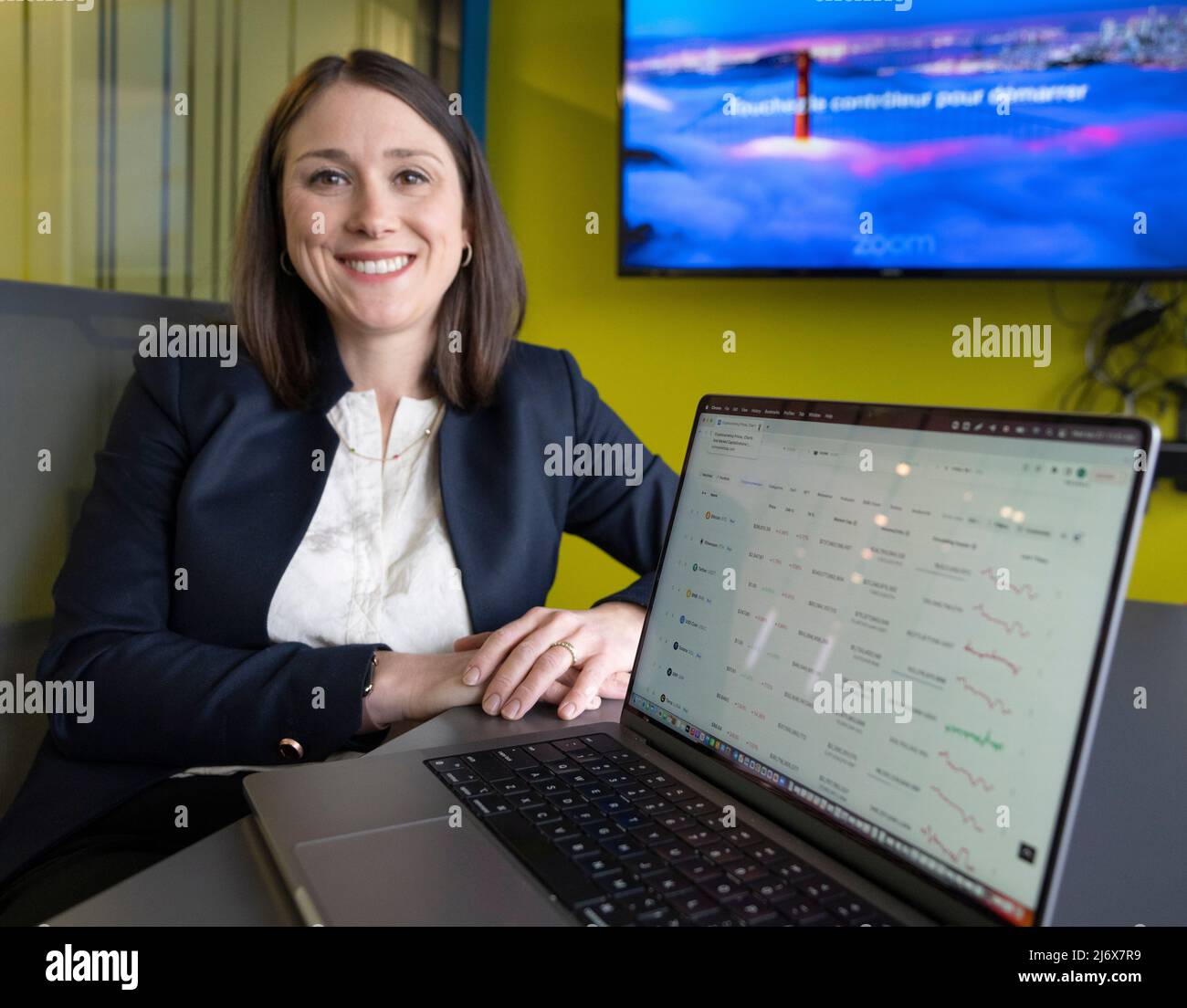 Cryptocurrency investor Jillian Friedman is seen in her office ...