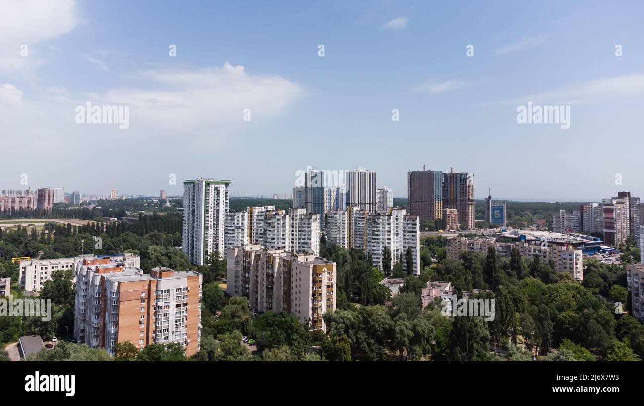 Aerial view of multi-storey residential buildings in the Kiev ...