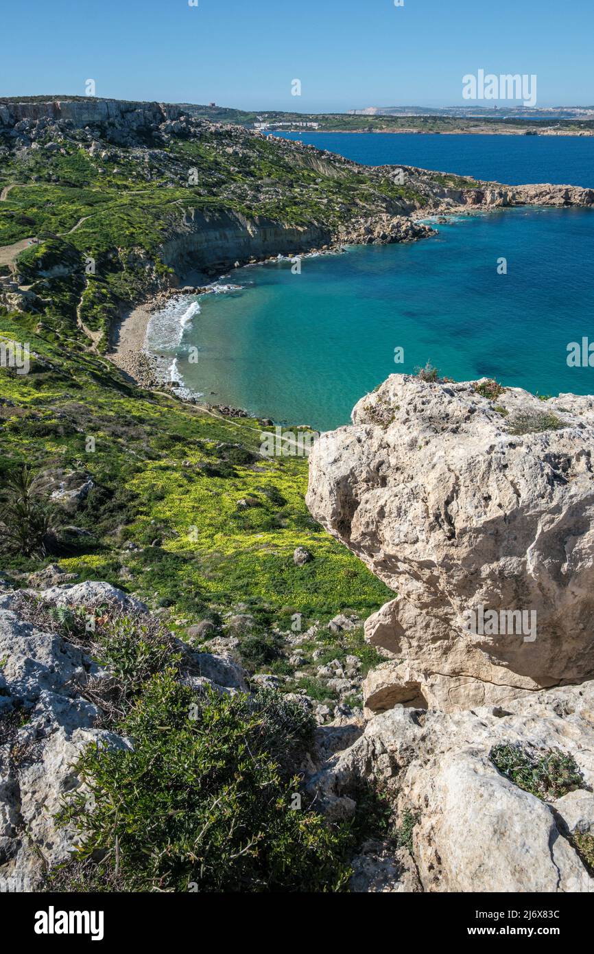 Selmun Bay (Imgiebah Bay), near Mellieha, Malta Stock Photo - Alamy
