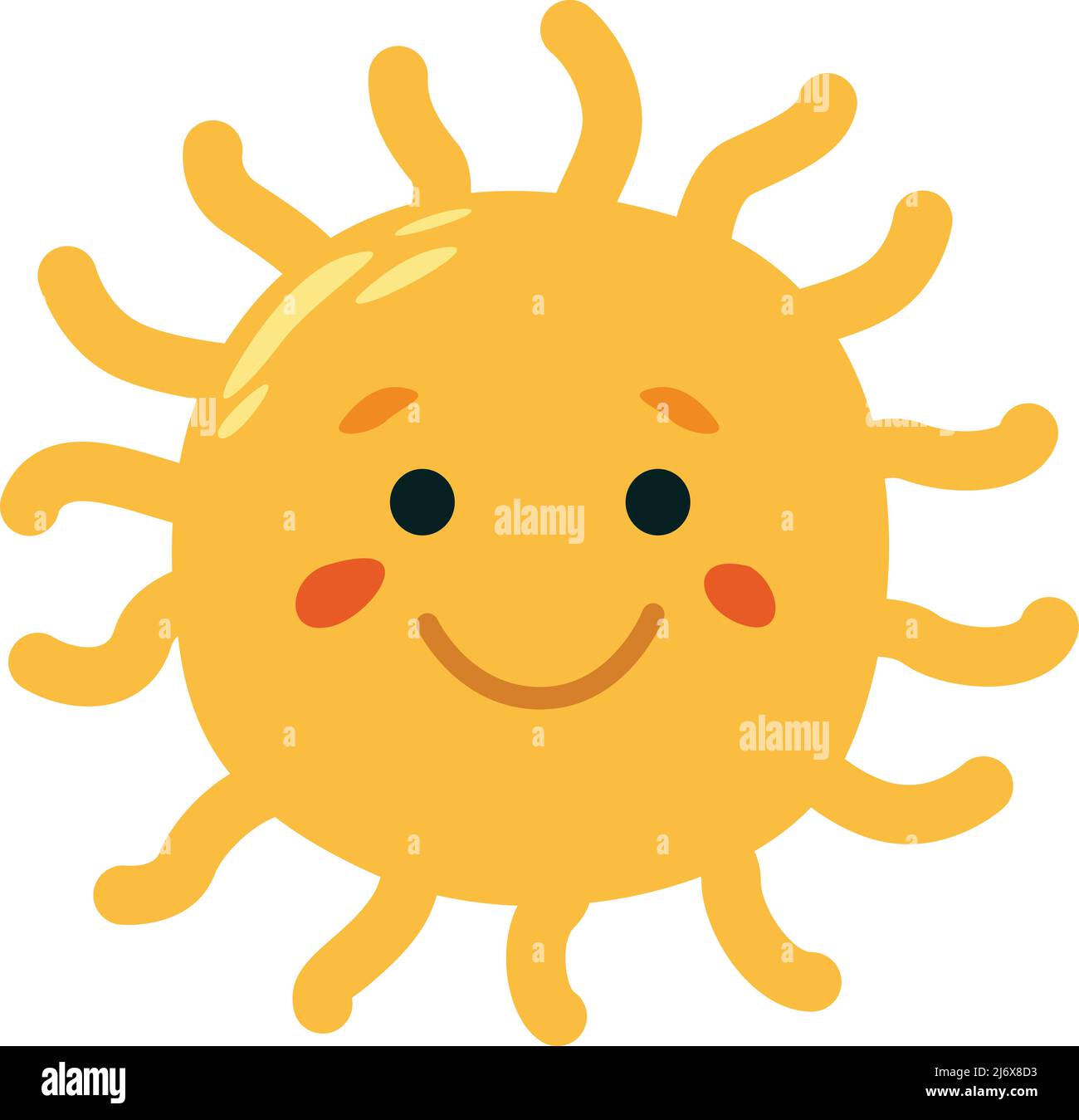 sun cartoon flat style. Children s style. Vector Stock Vector Image ...