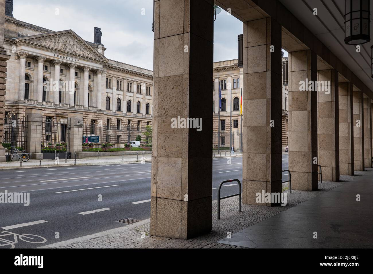 Berlin, Germany, Bundesrat building from colonnade on oposite side of ...