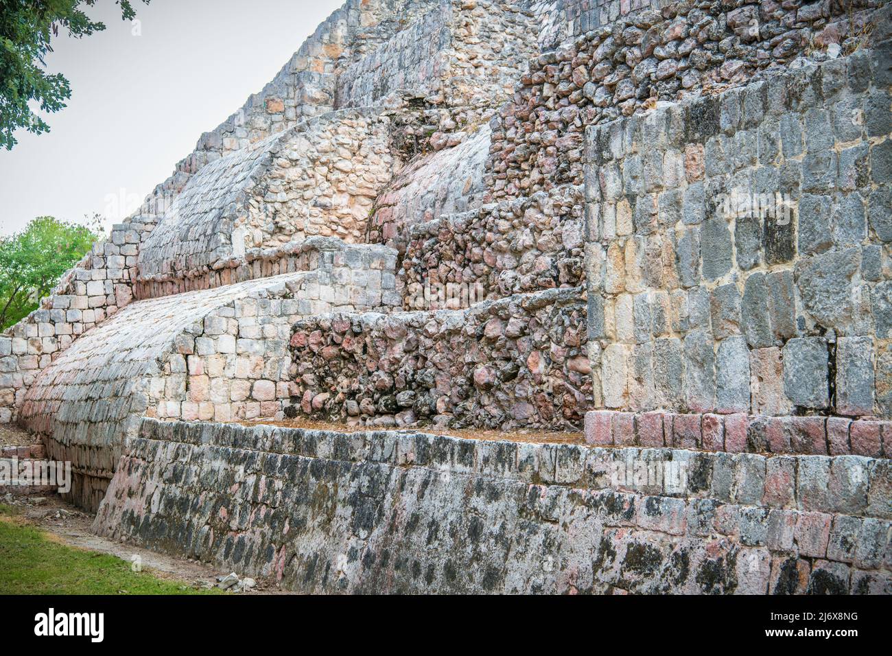 Details of the mayan pyramid of Edzna - famous archaeological site near Campeche (Yucatan ...