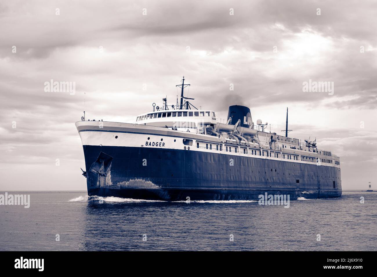 The Lake Michigan Car Ferry returning to port in Ludington, Michigan ...