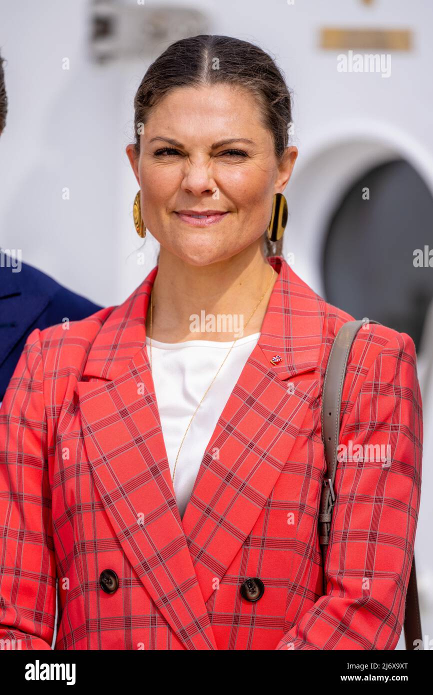 Crown Princess Victoria of Sweden during arrival at Central Station and ...