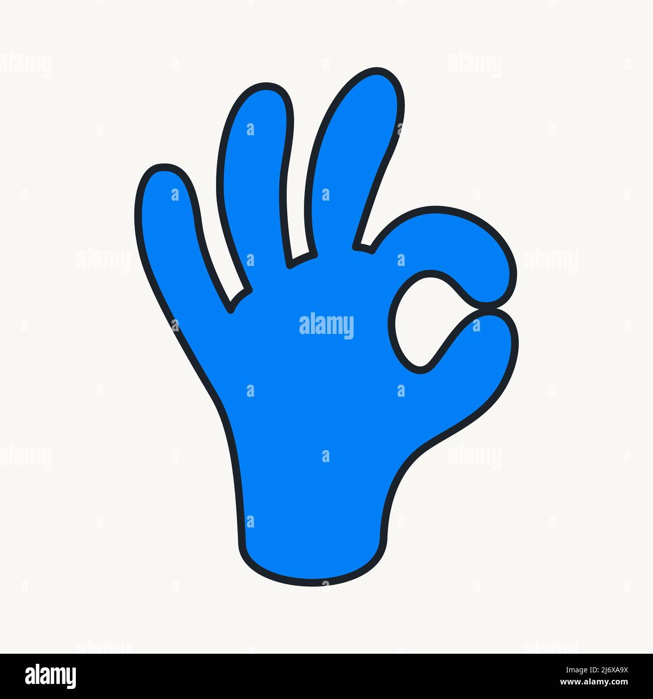 Cartoon vector funny cute Comic characters, OK hand gesture Stock ...