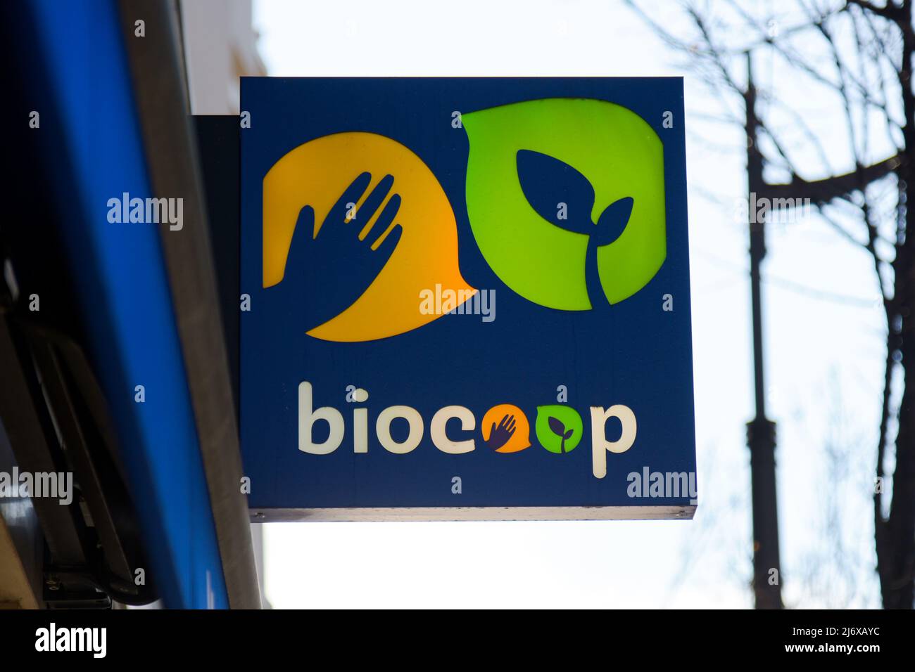 March 2022 - Paris - France: view on the signboard of Biocoop Stock ...
