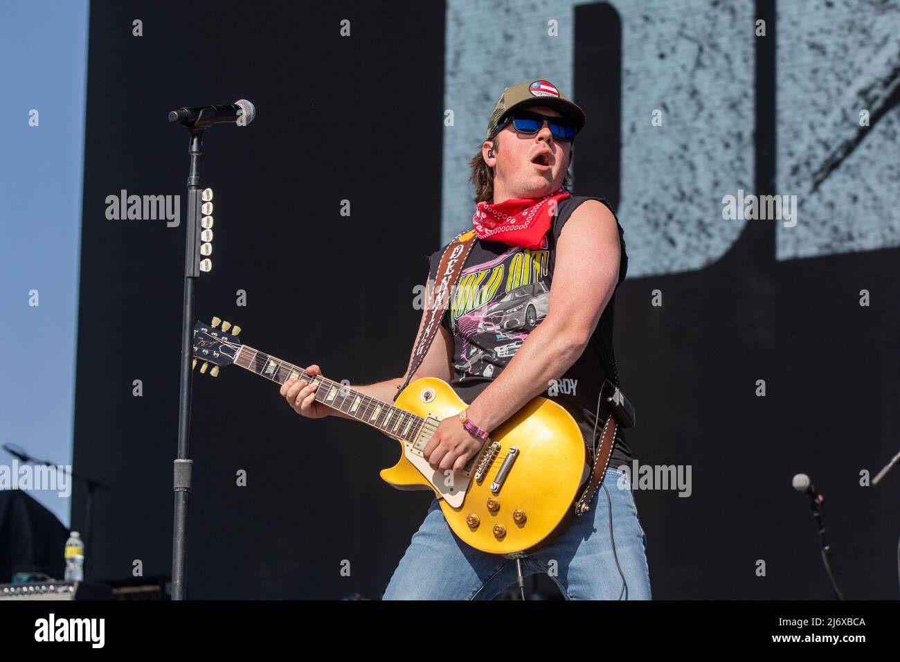 Travis Denning during Stagecoach Music Festival on April 30, 2022, at ...