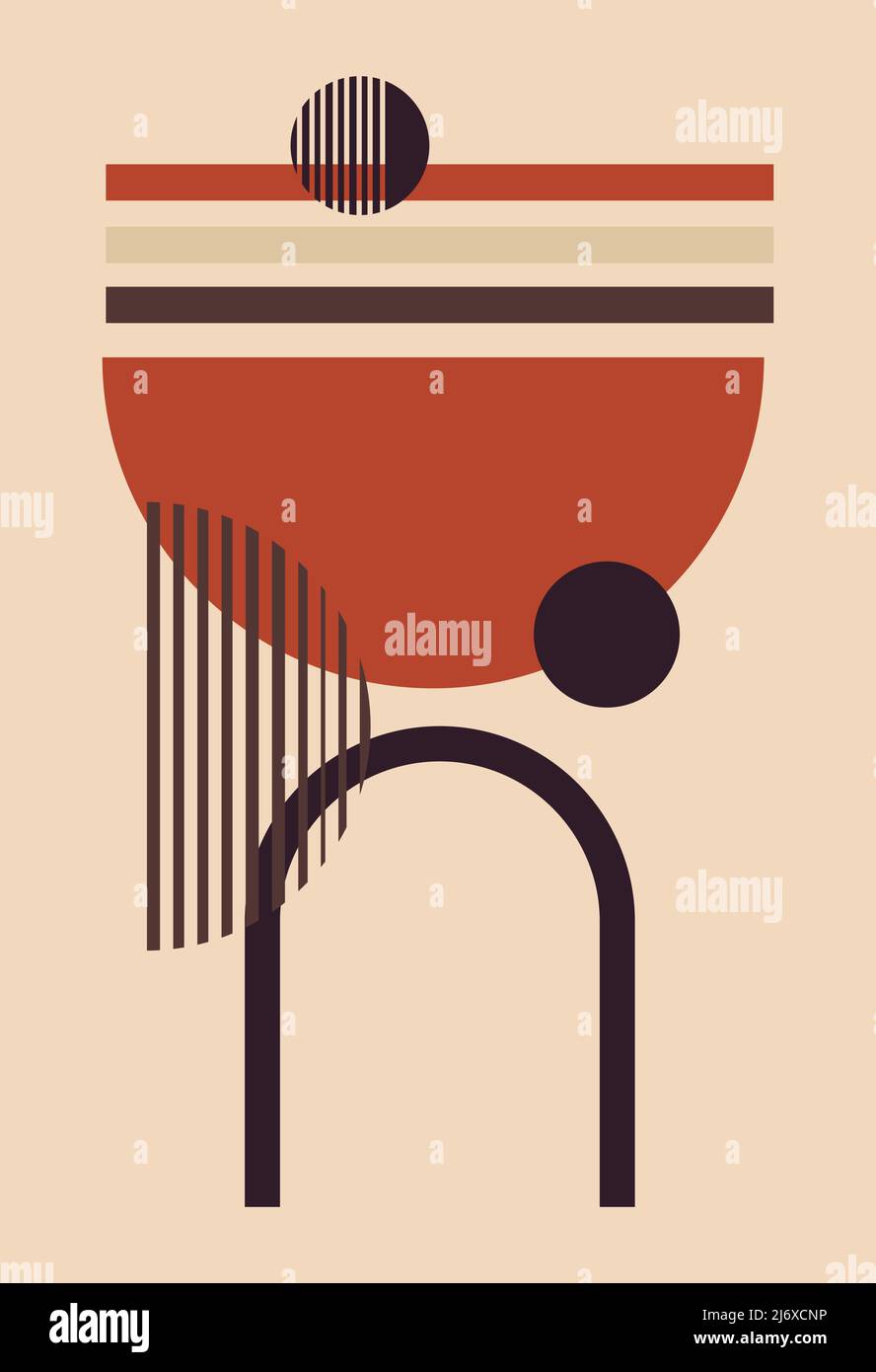 Modern geometric background. Boho style. Geometric shapes with texture ...