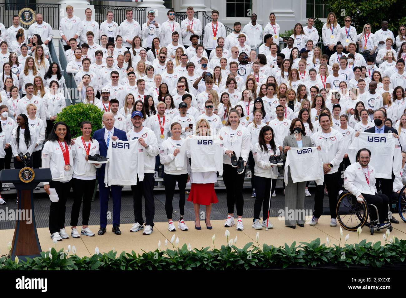 U.S. President Joe Biden with First lady Jill Biden and Vice President ...