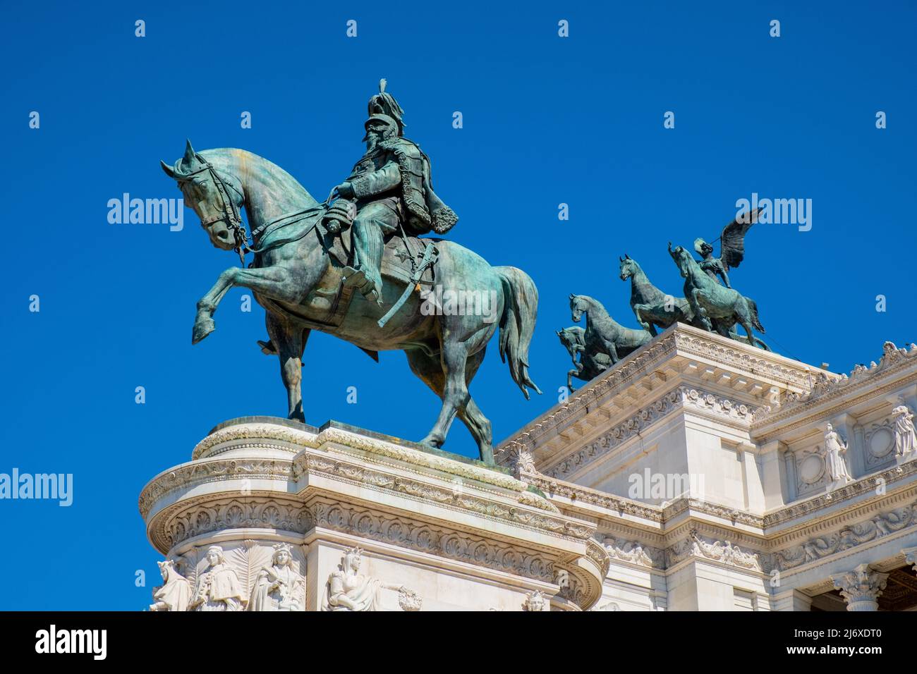 Rome, Italy - May 25, 2018: Statue of Victor Emmanuel II king of united ...