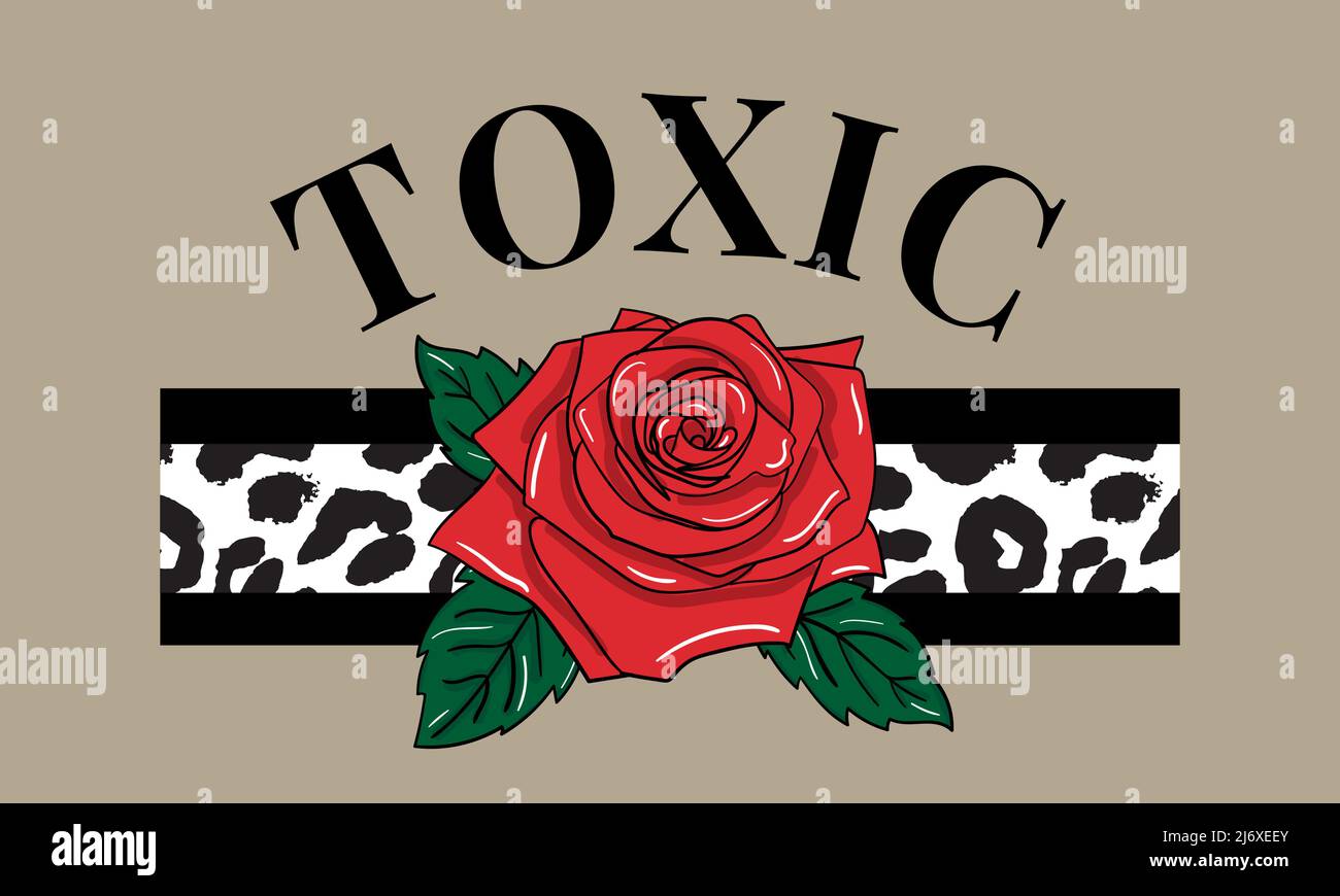 Toxic slogan text with animal skin details vector illustration design ...