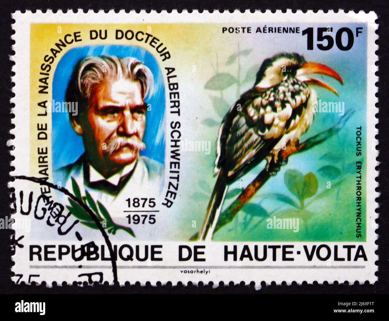 BURKINA FASO - CIRCA 1975: a stamp printed in Burkina Faso shows Albert ...