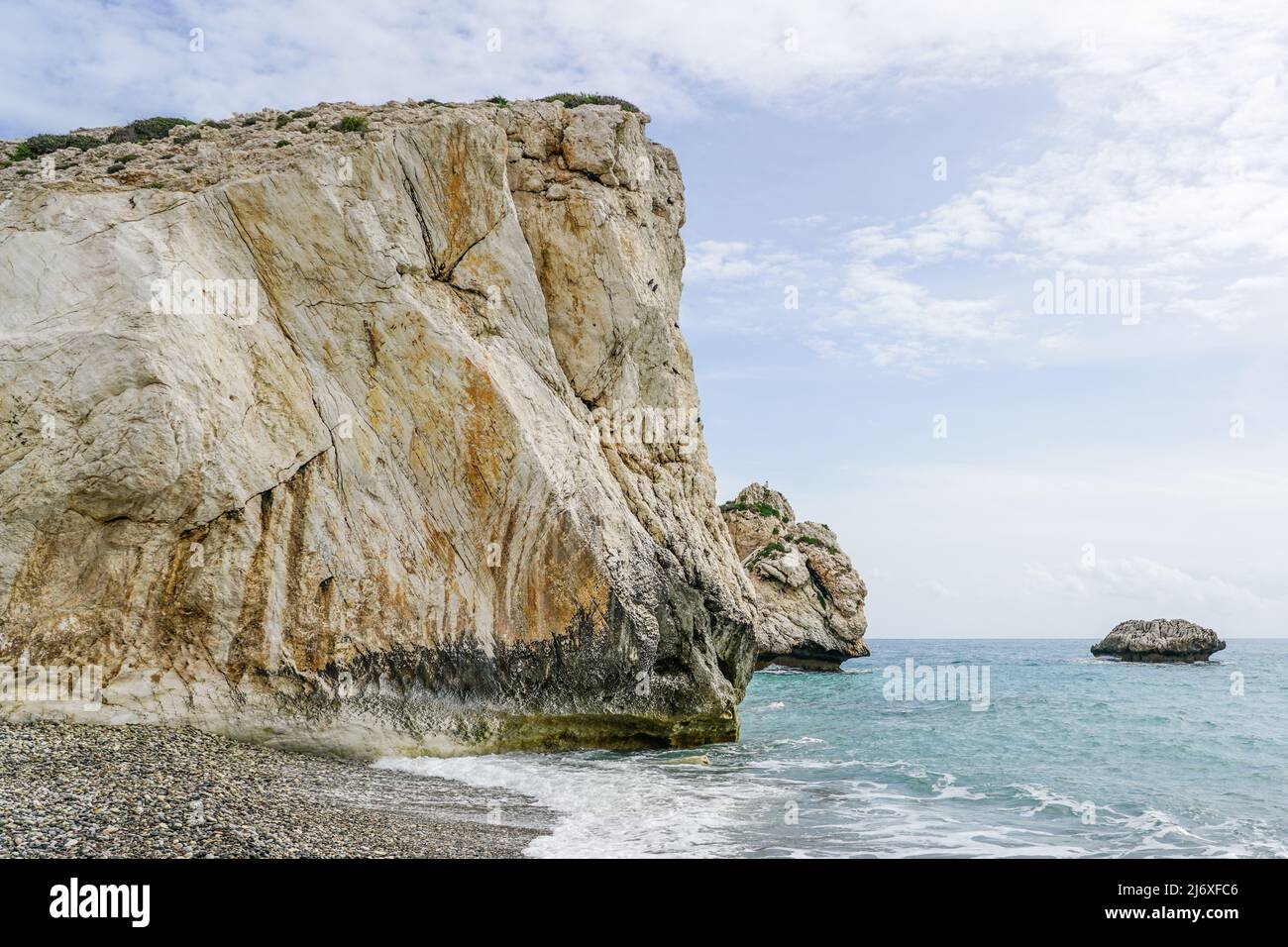 Famous Aphrodite rock, located between Limassol and Paphos, from ...