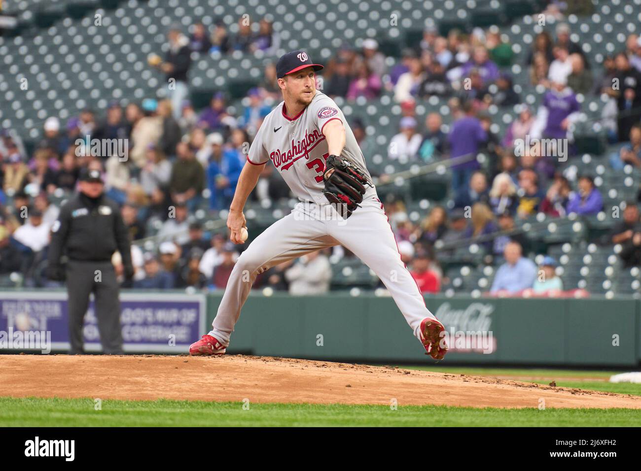 May 3 2022: Washington Erick Fedde (32) throws a pitch during the game ...