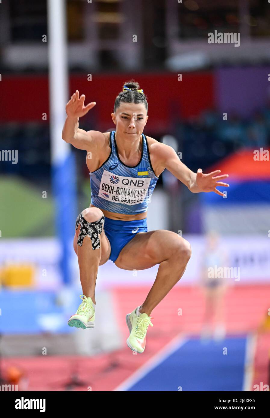 Maryna Bekh-Romanchuk jumping at the Belgrade 2022 Indoor World ... Maryna Bekh-Romanchuk jumping at the Belgrade 2022 Indoor World ...