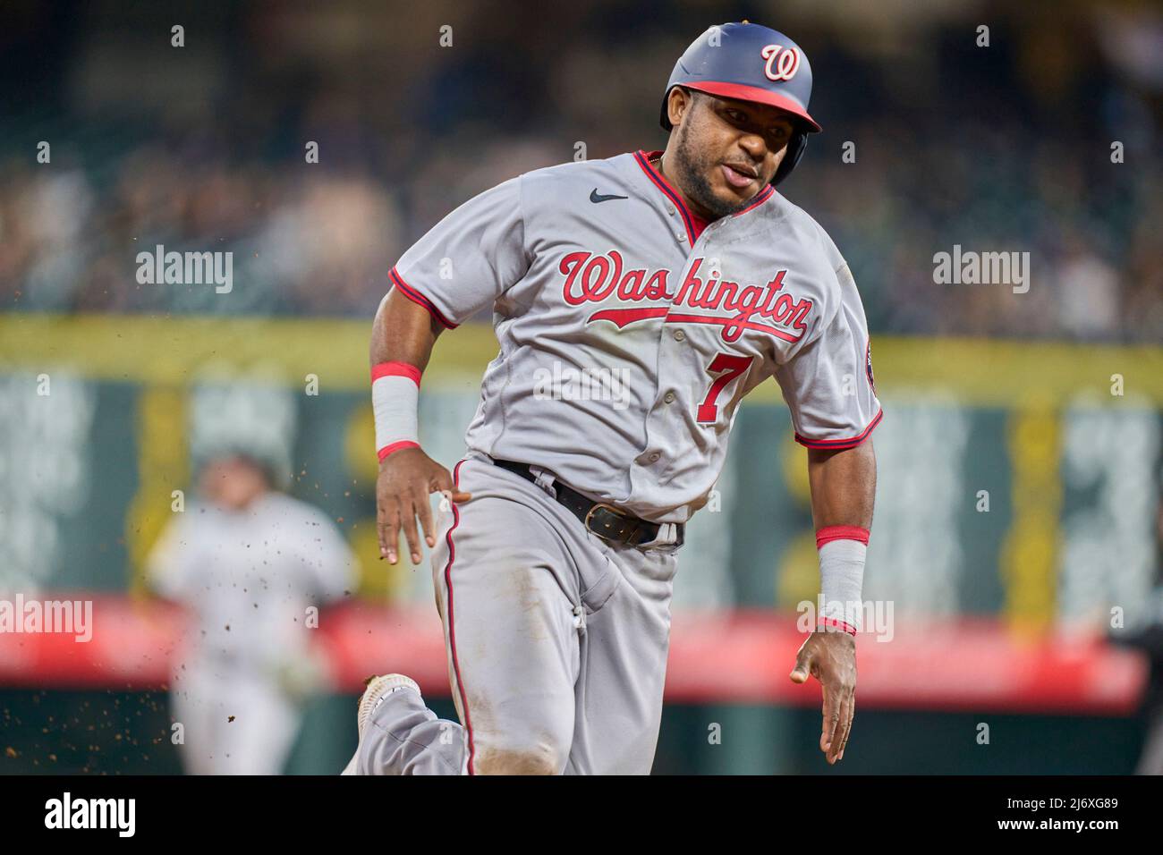 May 3 2022: Washington third baseman Maikel Franco (7) runs the bases ...