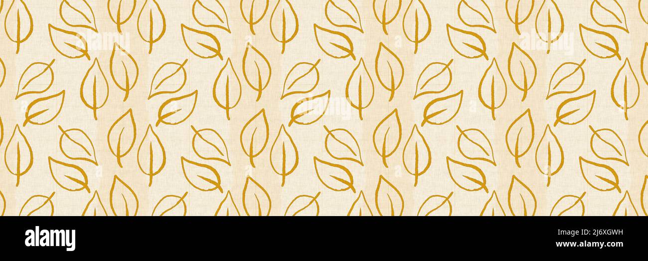Gender neutral foliage leaf seamless raster border. Simple whimsical 2 ...