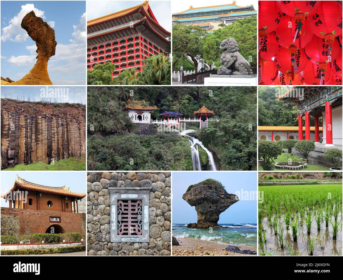 Taiwan landmark collage - with tourist highlights Stock Photo - Alamy