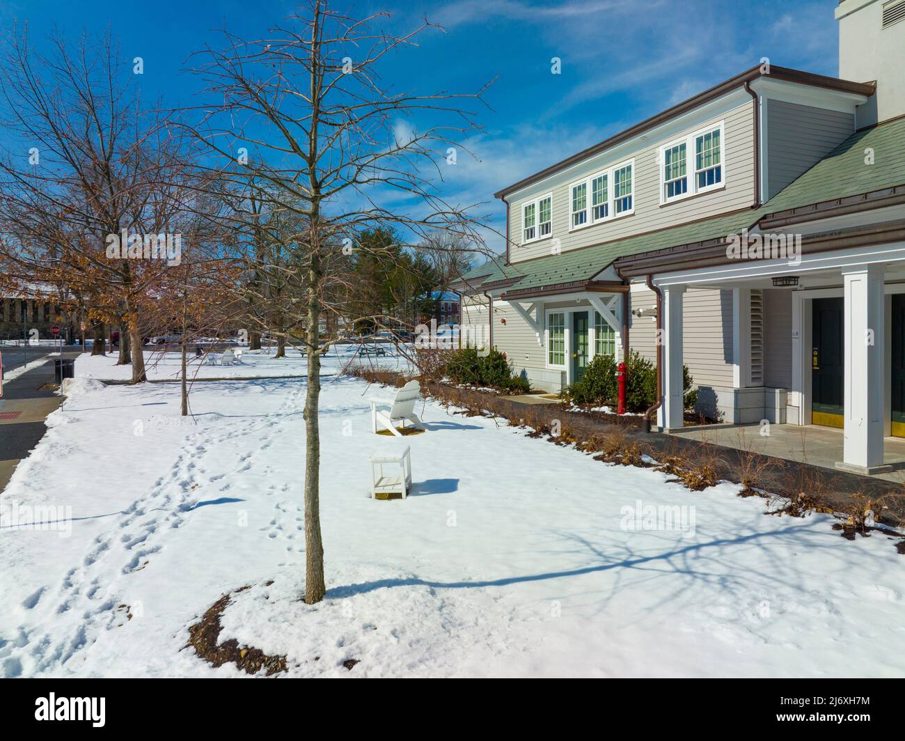 Lexington Visitors Center aerial view in winter on Meriam Street in ...