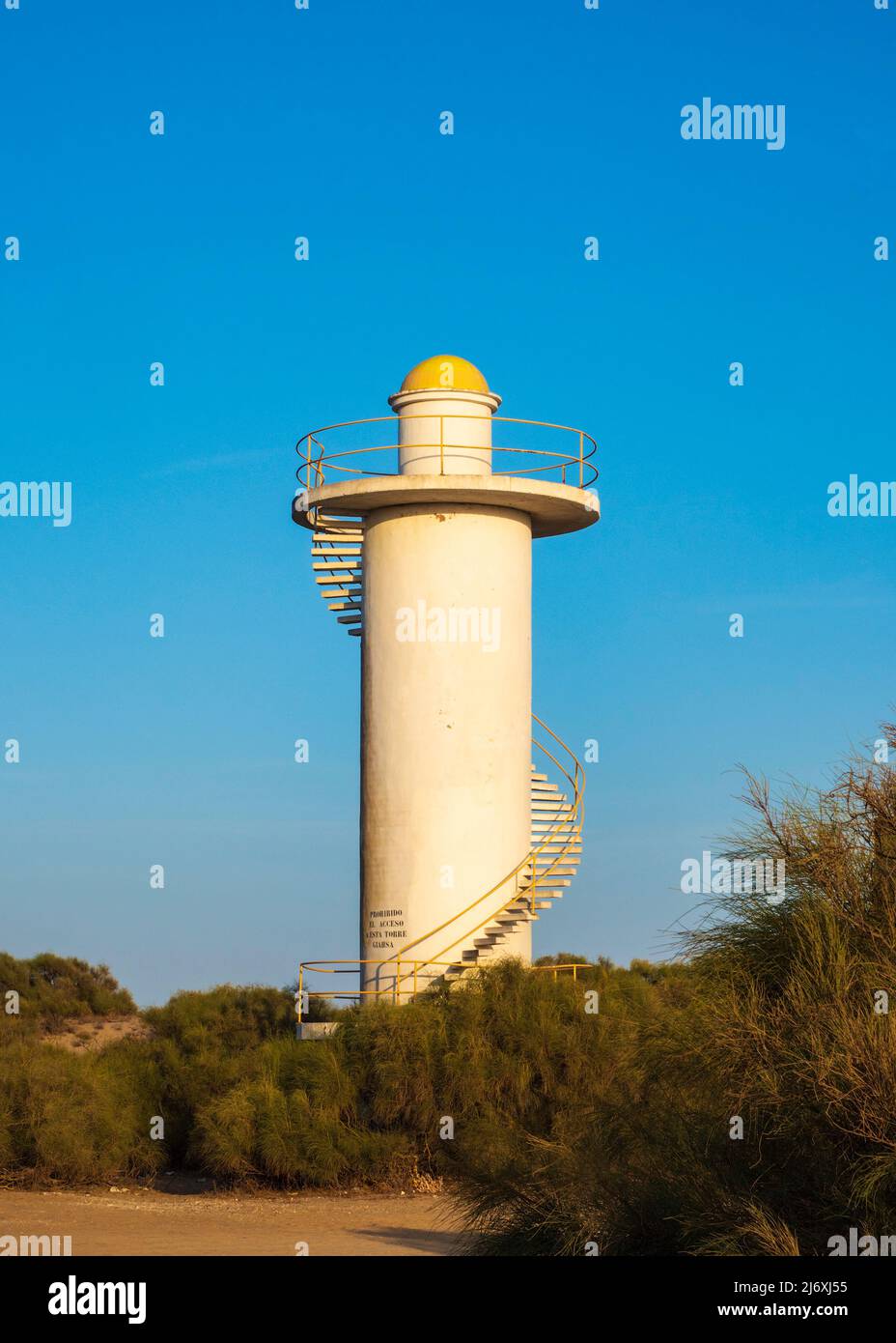 Structure of a lighthouse between the sand of the beach of Isla ...