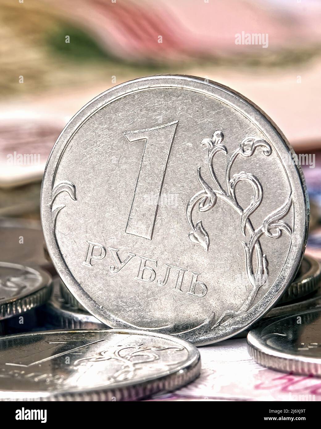 Background, blur, out of focus, bokeh, pasteurization. Coins of the ...