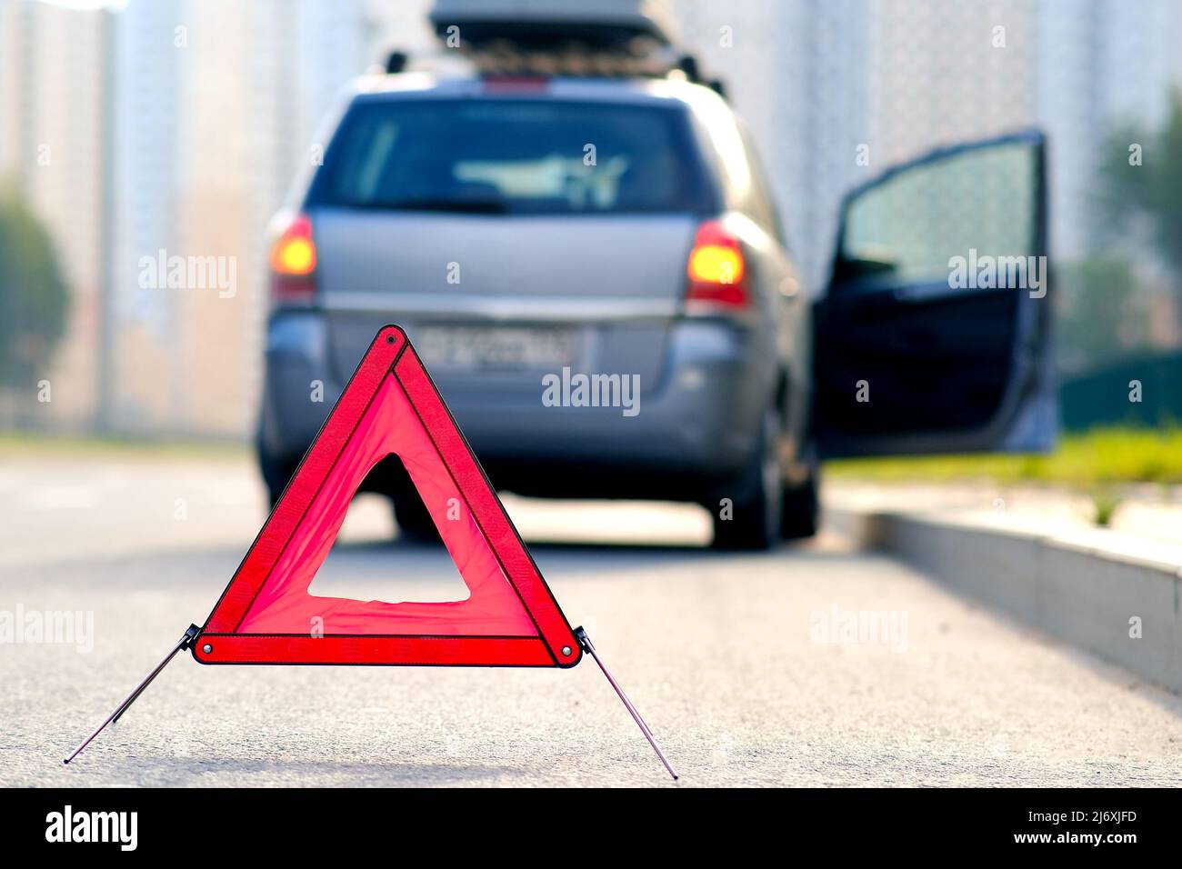 Stranded vehicle motorway warning sign hi-res stock photography and ...
