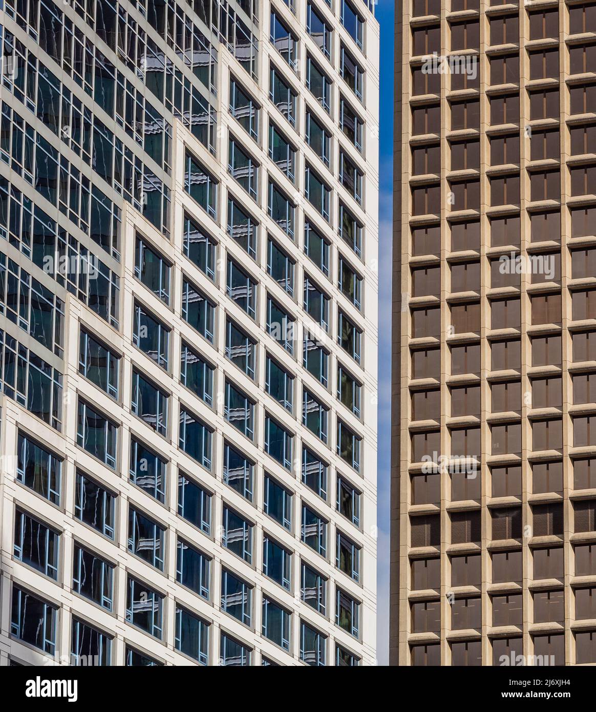 Architecture exterior facade view of modern building wall with lights ...