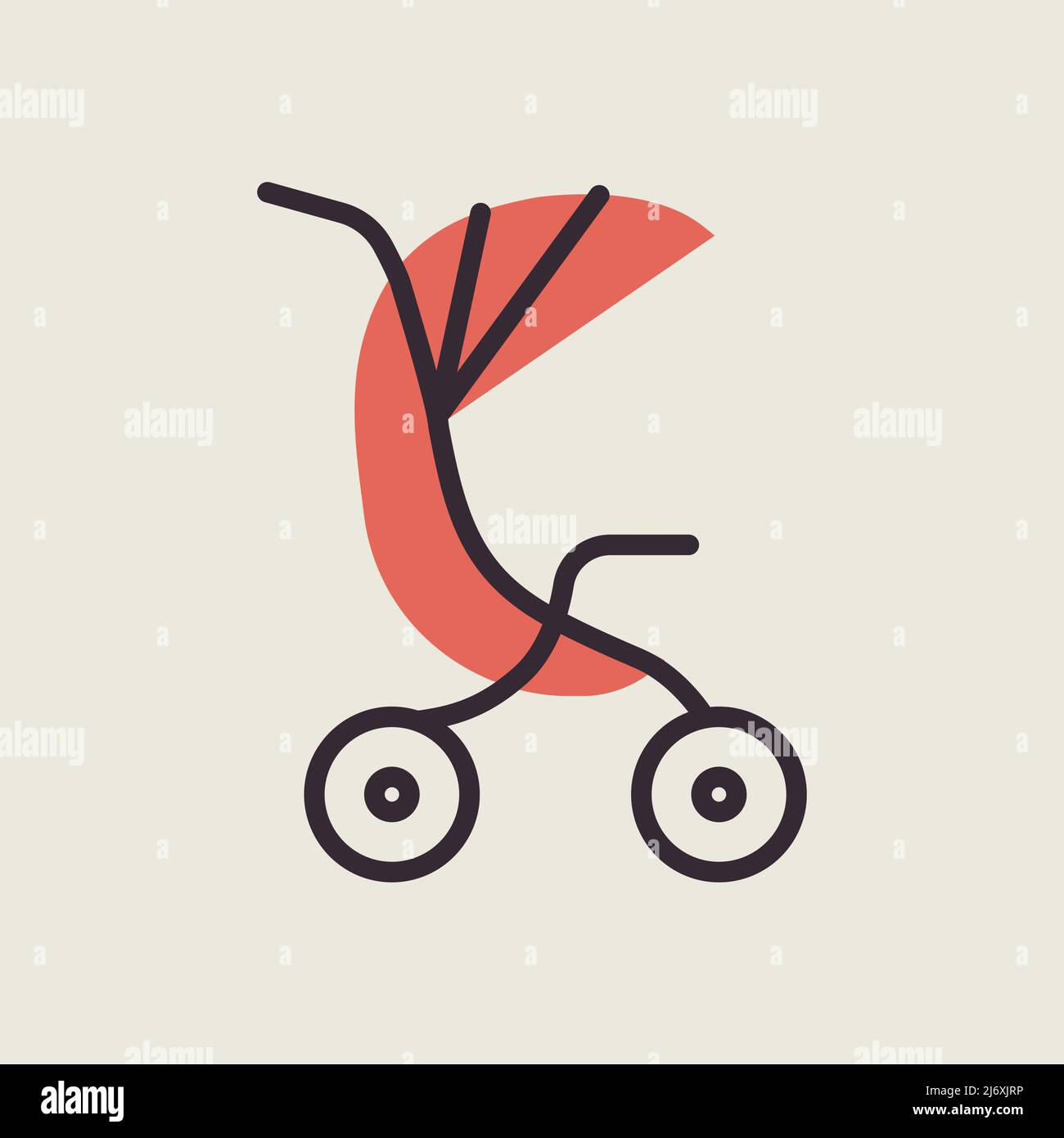 Stroller baby, carriage vector icon. Graph symbol for children and ...