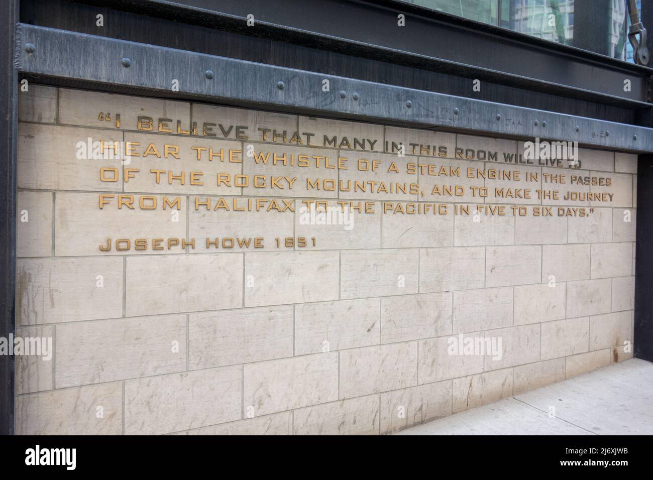 Quote by Joseph Howe in 1851 on the future of train travel in Canada ...