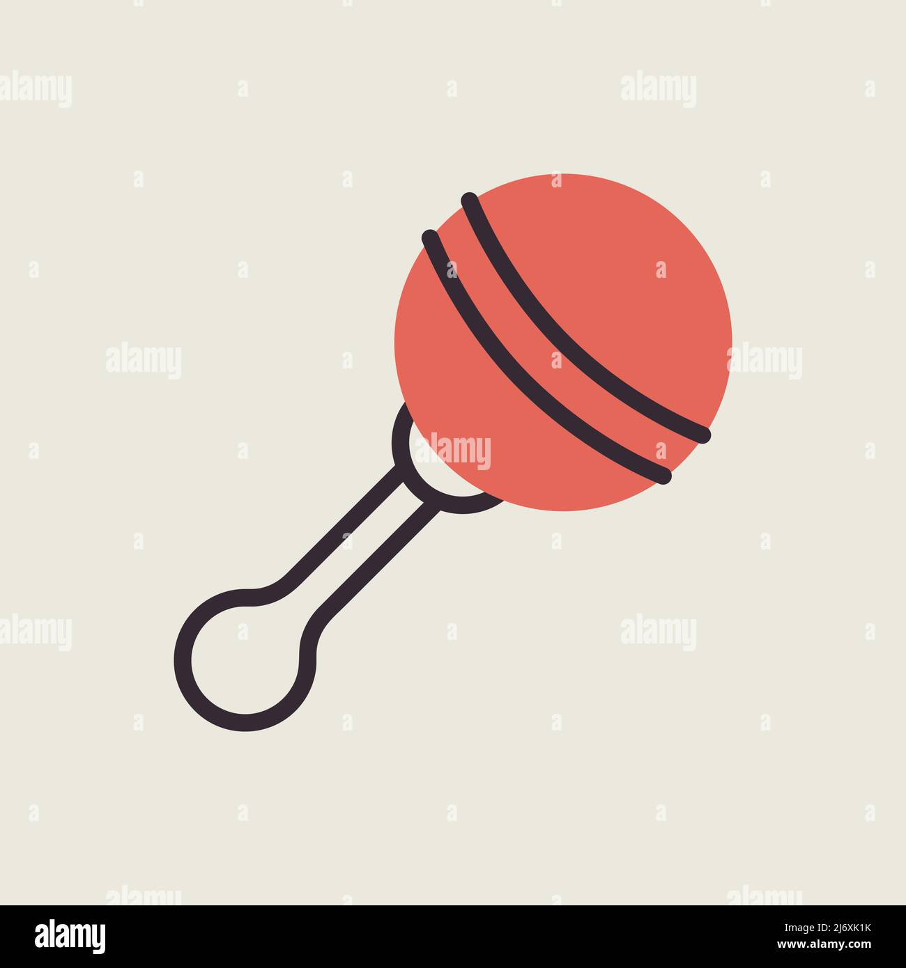 Baby rattle toy vector isolated icon. Graph symbol for children and ...