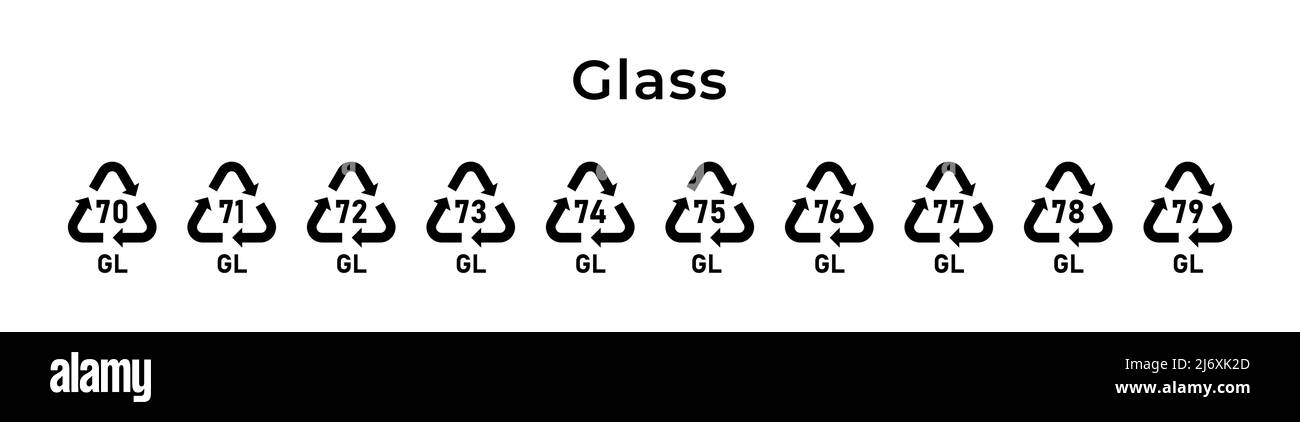 Recycling glass mark. Ecological recycling codes. Zero waste. Vector ...