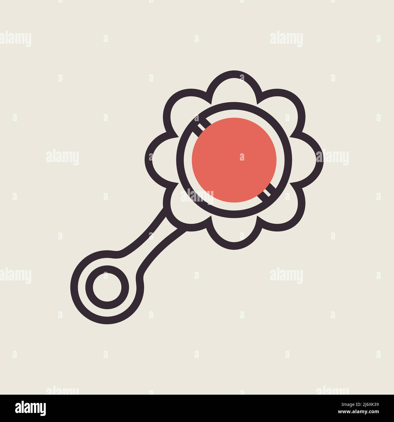 Baby rattle toy vector isolated icon. Graph symbol for children and ...