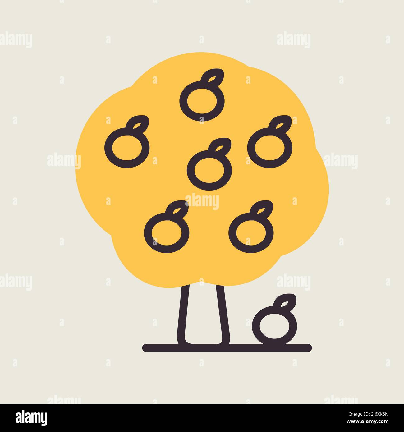 Apple tree vector icon. Graph symbol for agriculture, garden and plants ...