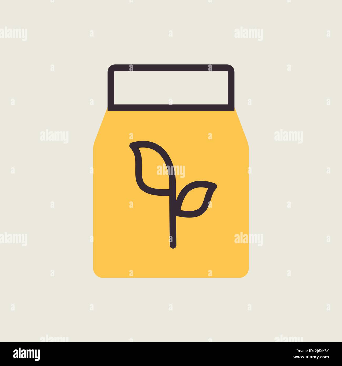 Fertilizer pack vector icon. Seed package sign. Graph symbol for ...