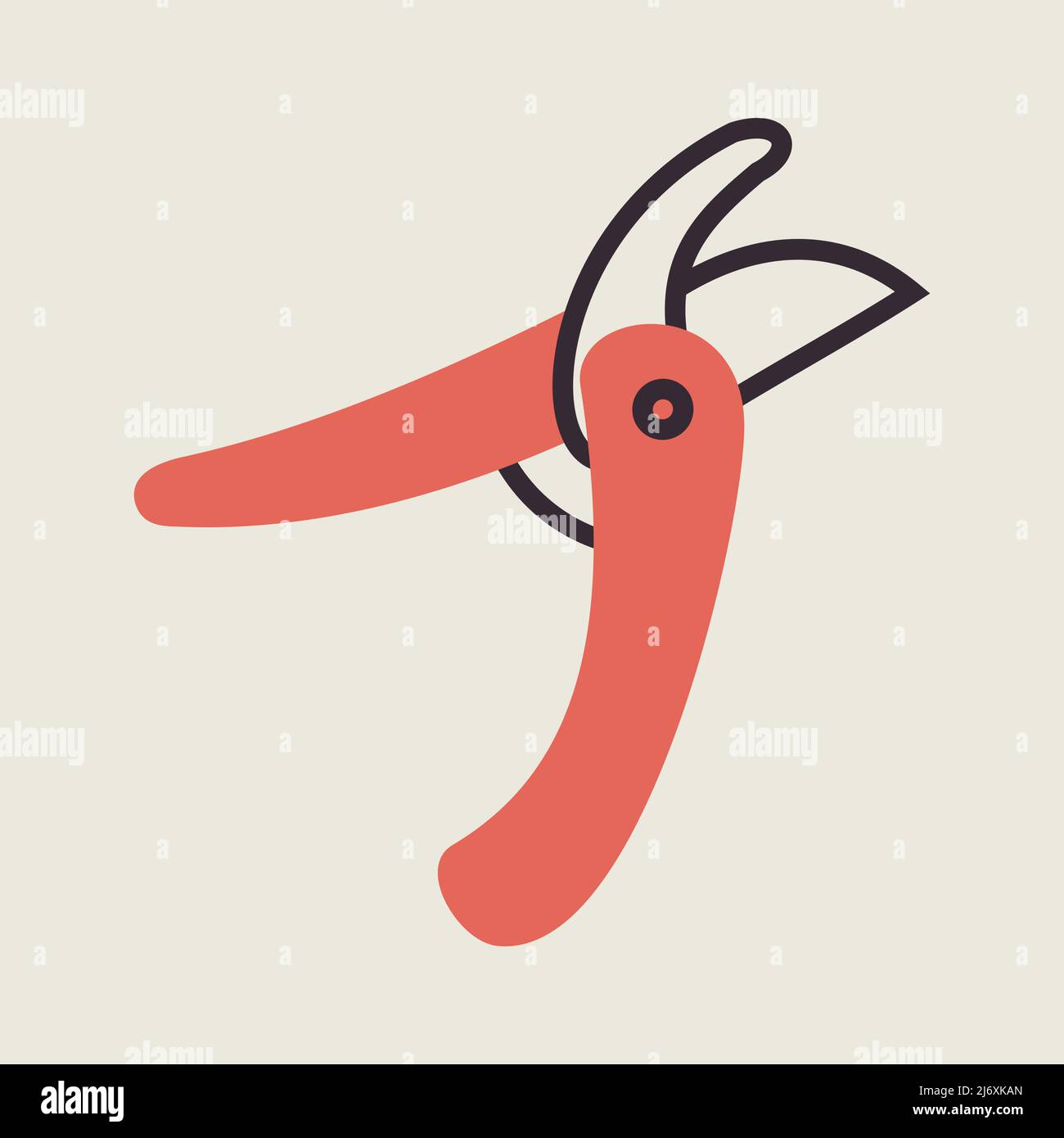 Pruning scissors, garden secateurs vector icon. Graph symbol for ...