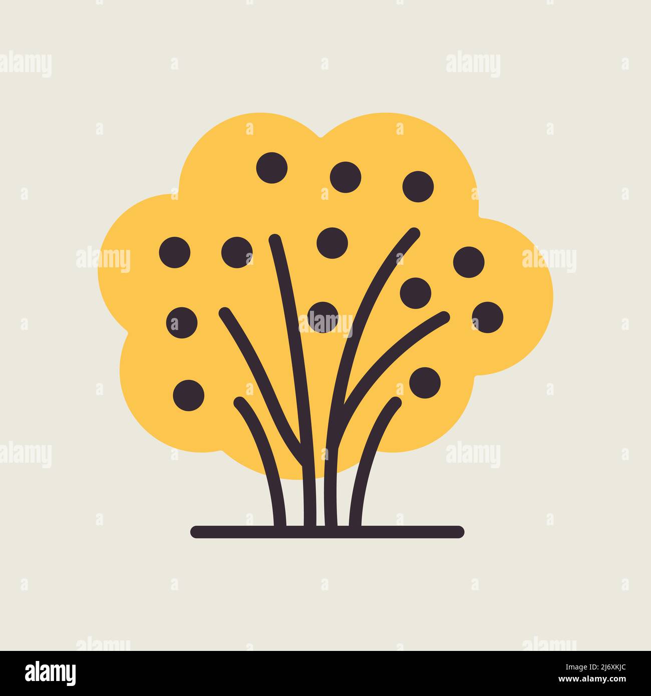Garden bush with berries vector icon. Graph symbol for agriculture ...