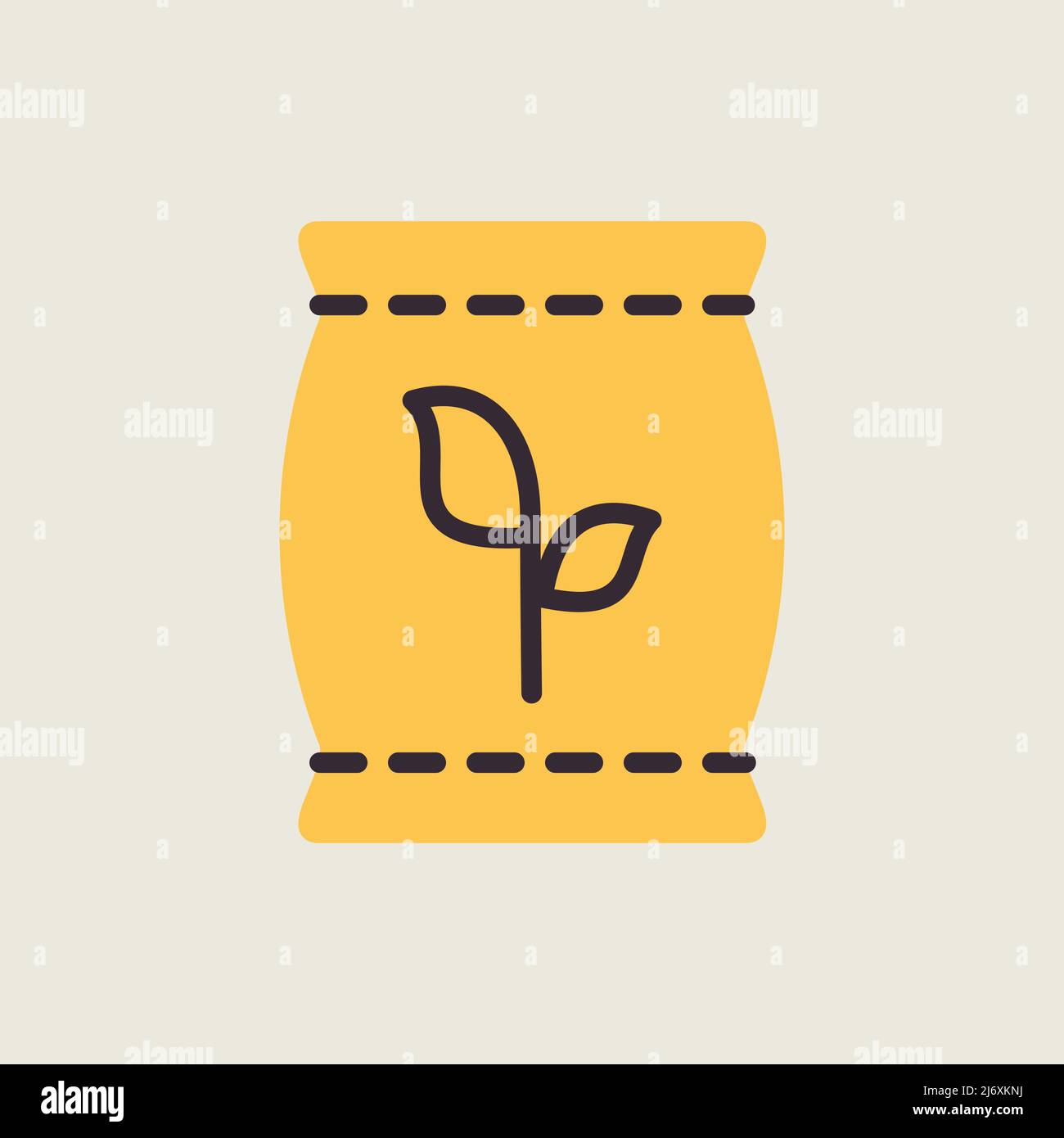 Fertilizer bag isolated vector icon. Graph symbol for agriculture ...