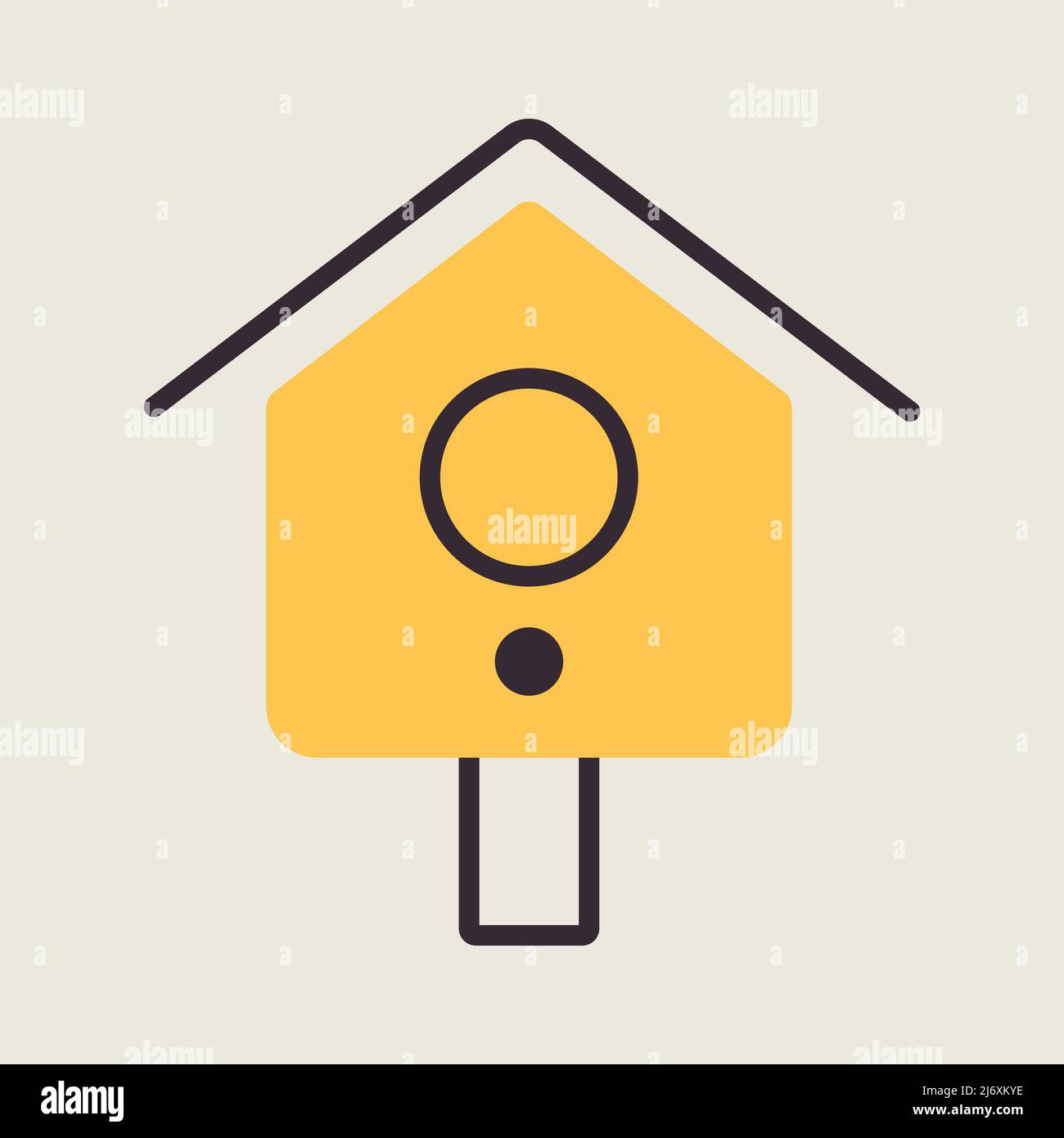 Wooden birdhouse, place for nest vector icon. Graph symbol for ...