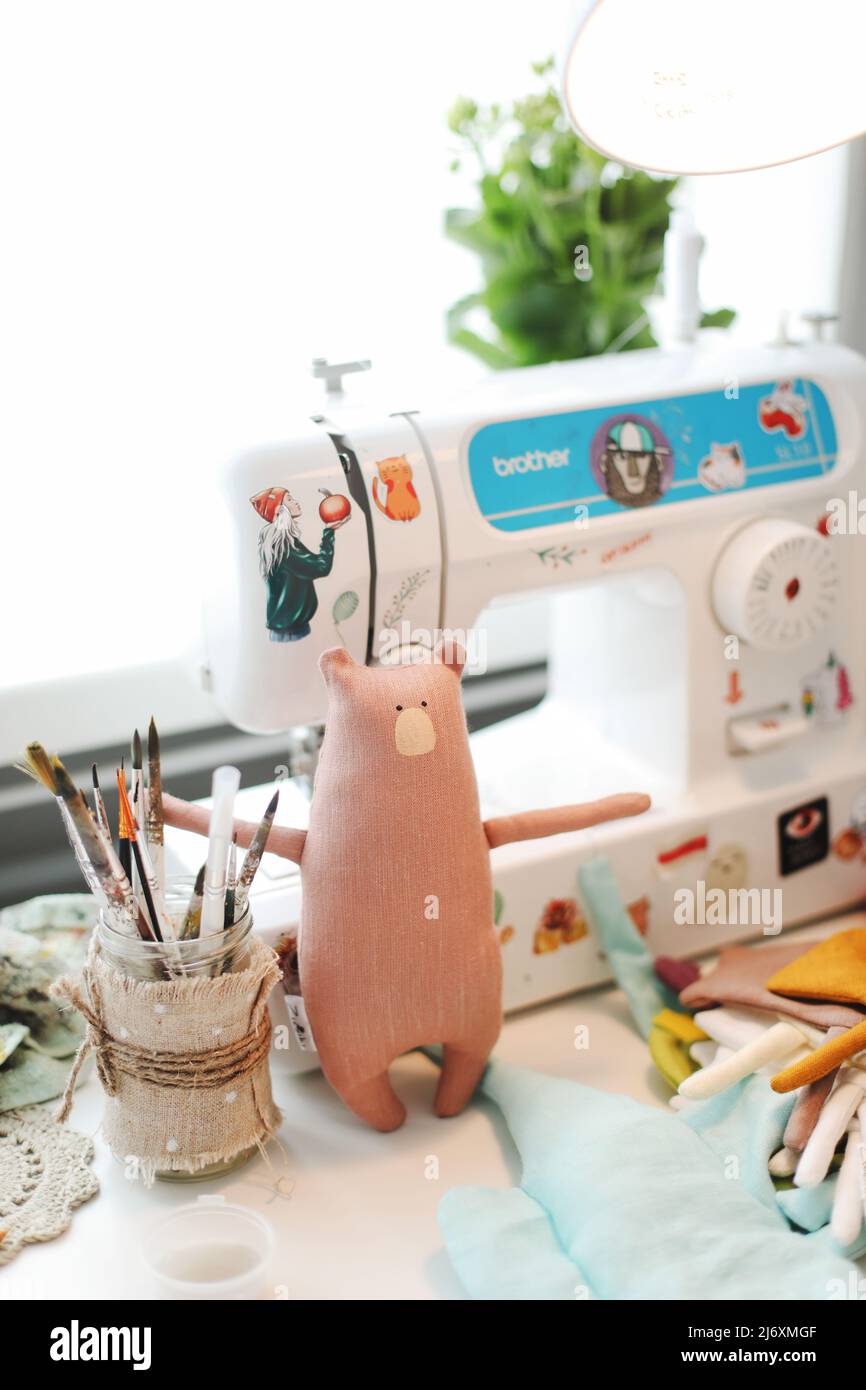 Process of making toy, top view. home workshop Stock Photo - Alamy