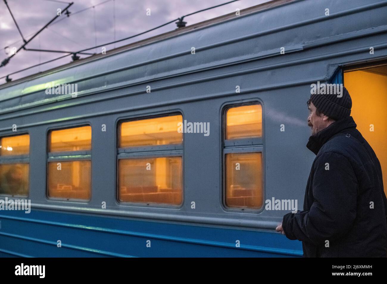 Morning train at the Chernobyl Nuclear Power Plant in Slavutych ...